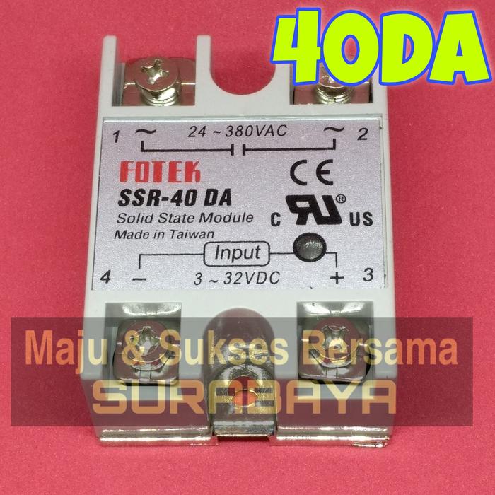 Jual SSR-40DA 3-32VDC to 24-380VAC 40A/250V Solid State Relay Module eceran - Kota Surabaya ...