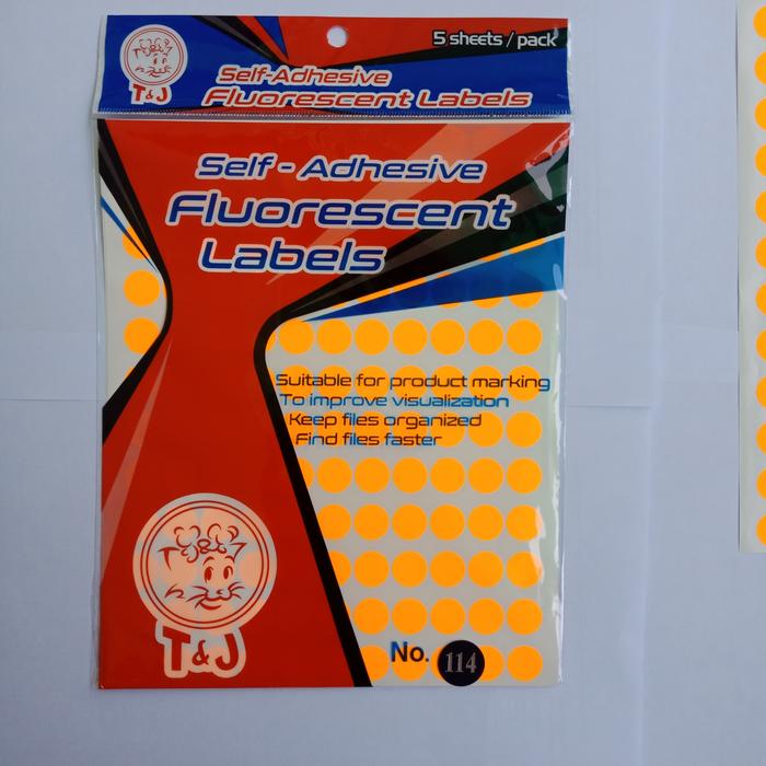 Jual Label Sticker BULAT Tom &Jerry No.114 (13mm) -WARNA ORANGE ...