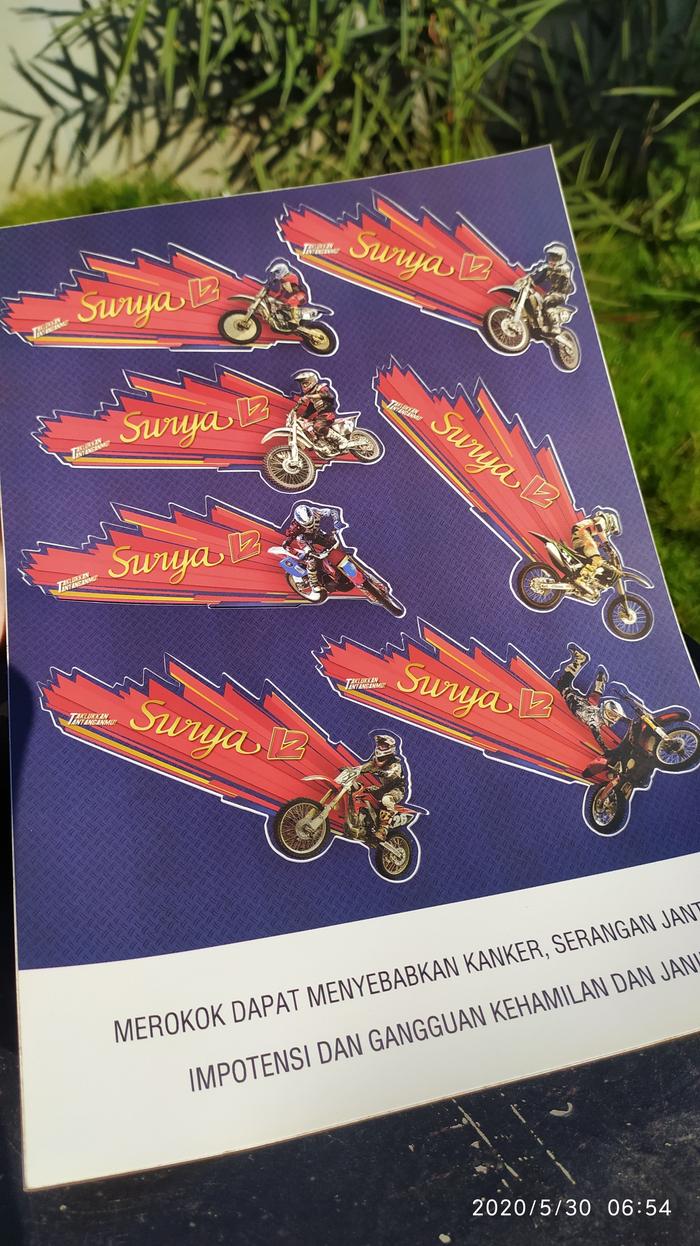 Jual Sticker jadul promo rokok gudang garam surya edisi motor trail ...
