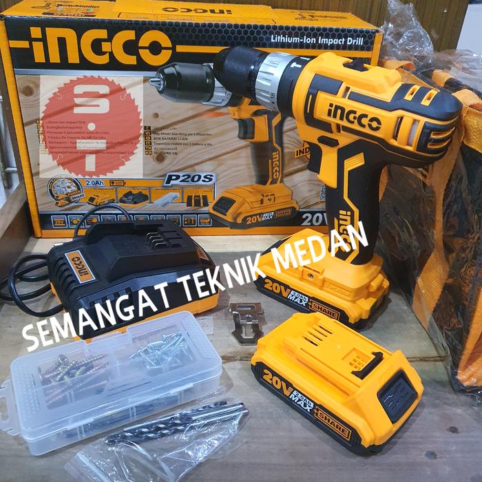 Jual CIDLI2002 CORDLESS IMPACT DRILL BOR BATERAI BETON 10mm 20V SET ...