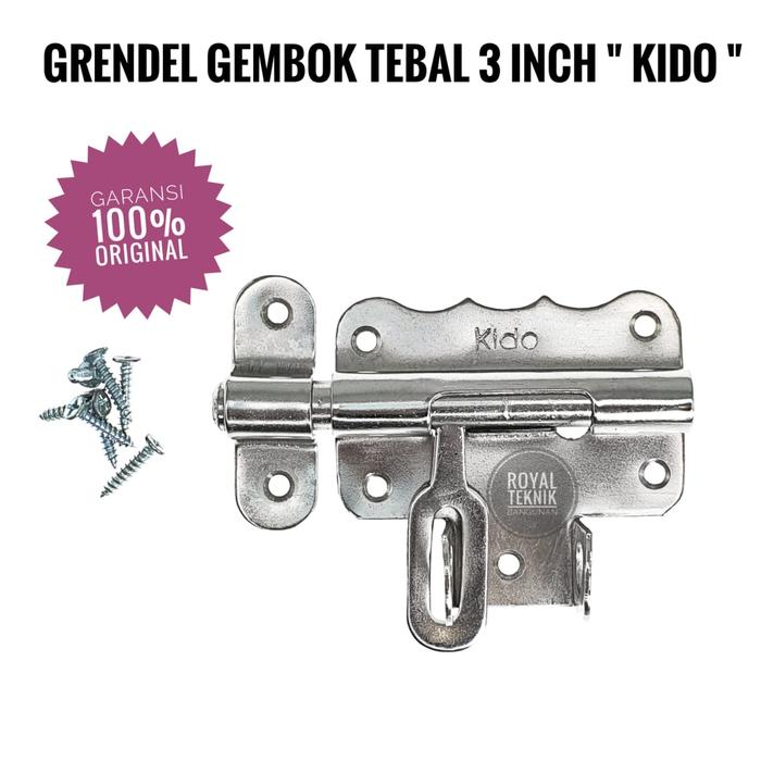 Jual Grendel Overpal 3” inch Tebal KIDO / Selot Gembok Pintu Kunci ...