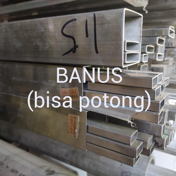 Jual Pipa kotak hollow stainless 2,5 cm x 2,5 cm x 1 mm / 25 x 25 x 1mm ...
