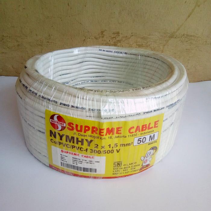 Jual kabel listrik supreme nyyhy / nymhy 2x1.5 serabut jual per meter - Hitam - Kota Tangerang ...