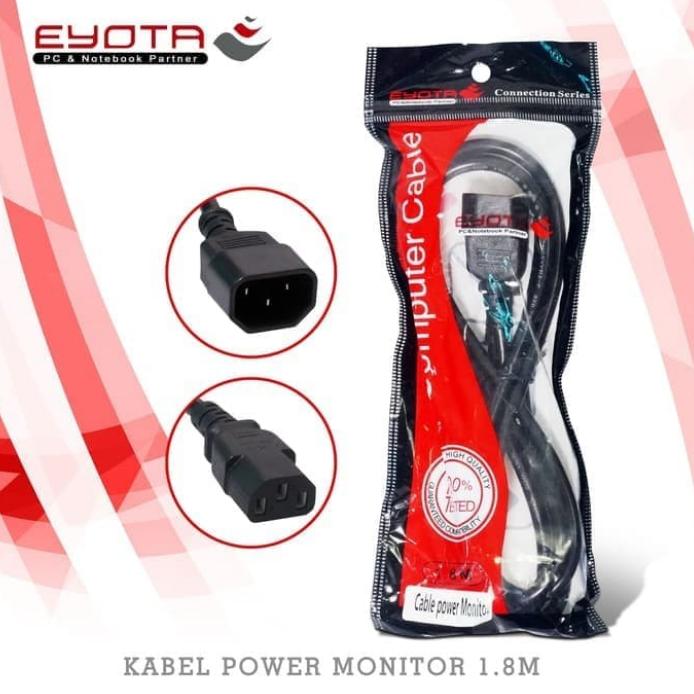 Jual Kabel power CPU Monitor C13 - C14 1.8Meter Male to Female ...