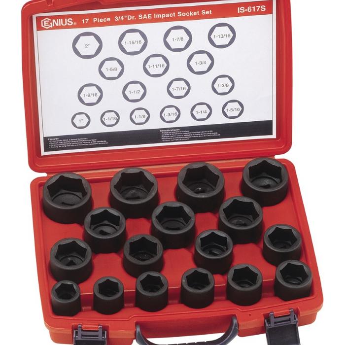 Jual genius tools impack socket set drive 3/4 ukuran inchi ( IS-617S ...