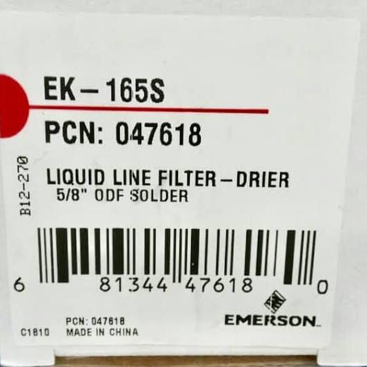 Jual Filter Drier Emerson EK-165S (EK165S) uk. 5/8" model Las/Solder ...