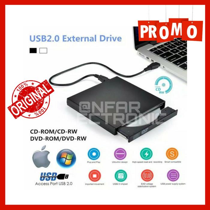 Jual External DVD External Slim Portable Black USB 2.0 DVD Combo CD-RW ...