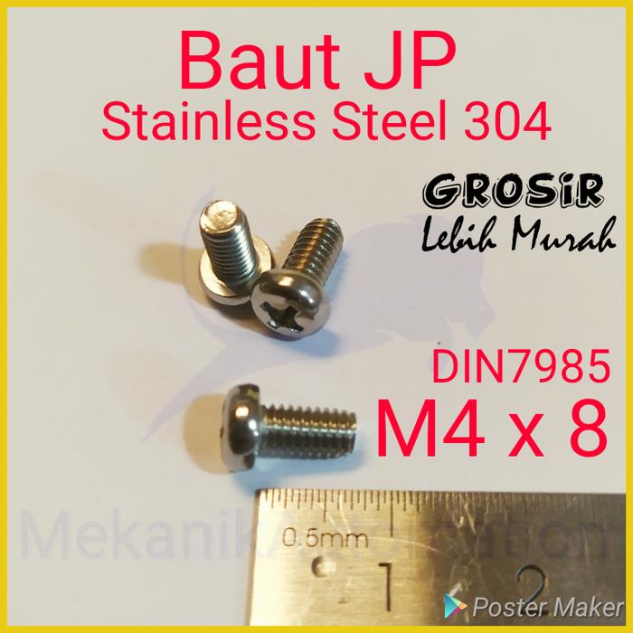 Jual Baut JP M4 x 8 SUS304 - Jakarta Timur - MekanikAutomation | Tokopedia
