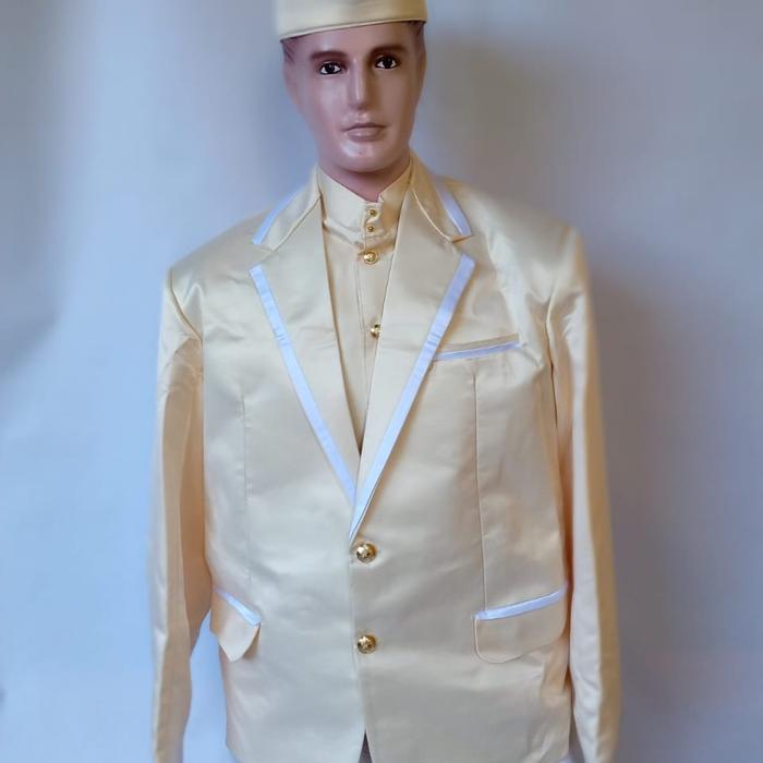 Jual Jas Pengantin Pria Polos Set Celana Peci Lengkap Halus Elegan ...