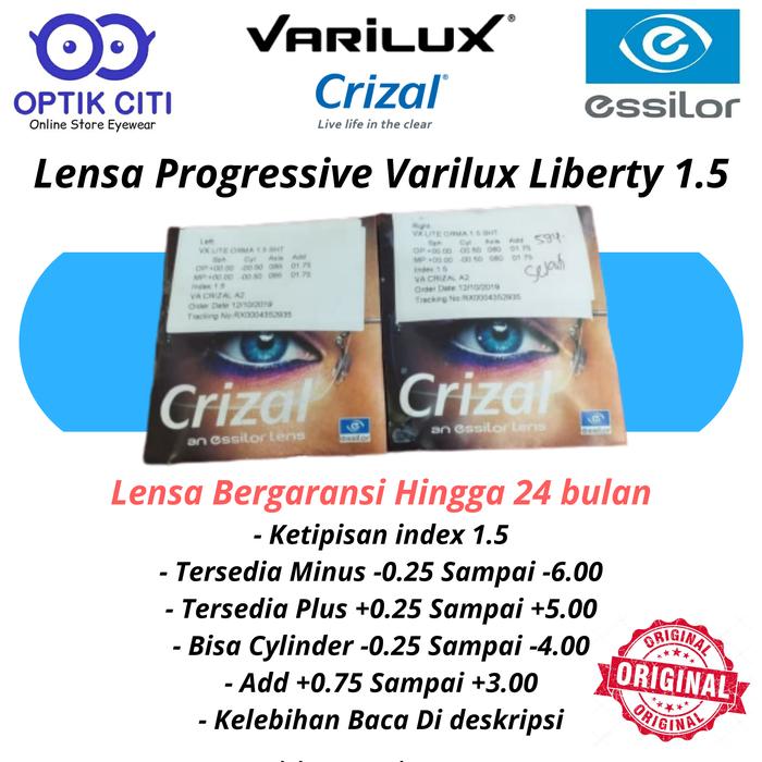 Jual lensa progresif crizal essilor varilux comfort digital orma 1.5 ...