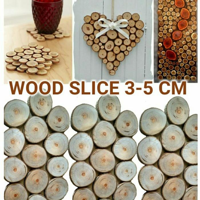 Jual Wood slice 2-4 cm chips potongan kayu log wooden craft - Kota ...