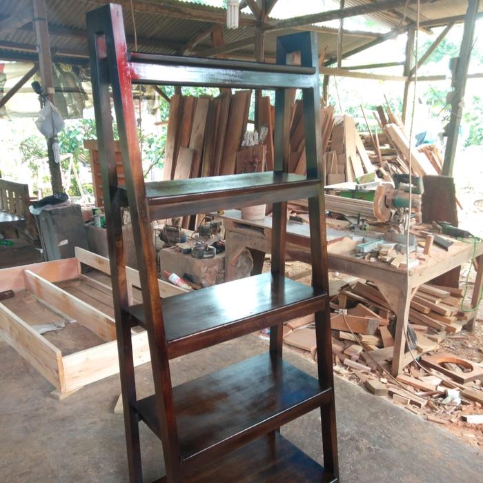 Jual Rak display kayu 5 susun ||| rak pajangan | rak serbaguna premium ...