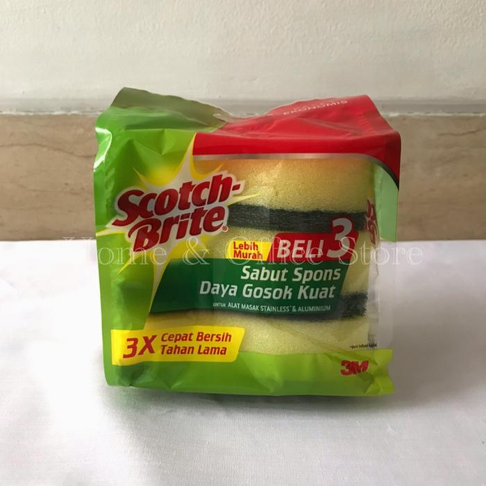 Jual 3M Scotch Brite Sabut Spons Hijau Isi 3 Pads ID-30P3 - Jakarta ...