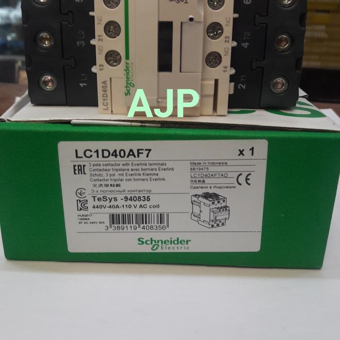 Jual kontaktor schneider lc1d40a 24v 110v 220v 380vac asli no aspal ...