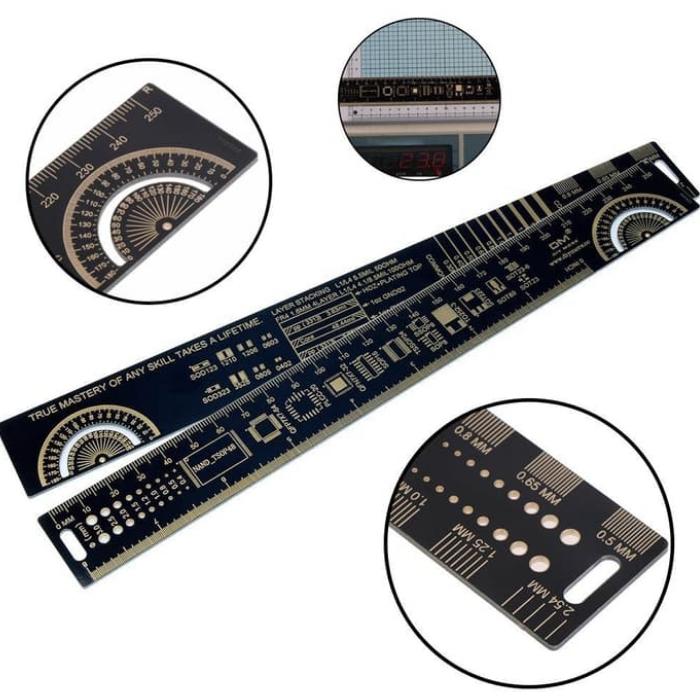 Jual Multifunctional PCB Ruler 25cm 180° Angle Measurement - Kota Bogor ...