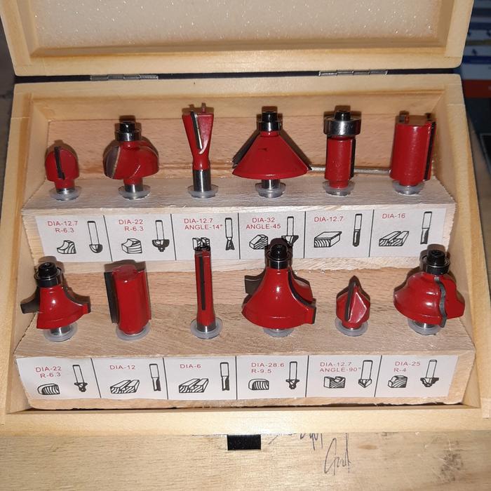 Jual Mata router set / mata profil set 1/4" 12 pcs - Kota Mataram ...
