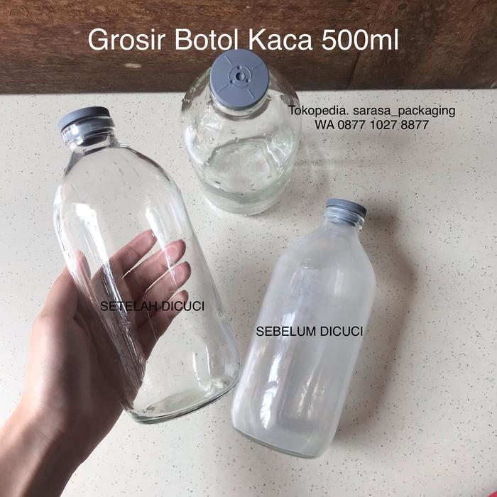 Jual Satuan Kopi Botol Kaca 500 ml 500ml Jamu Susu Juice Botol Minum ...