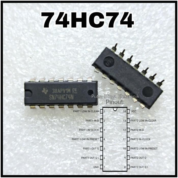 Jual ic TTL 7474 74HC74 dip 14p / SN74HC74N / HD74HC74P - Kota Bandung - Putra Niaga Elektronik ...