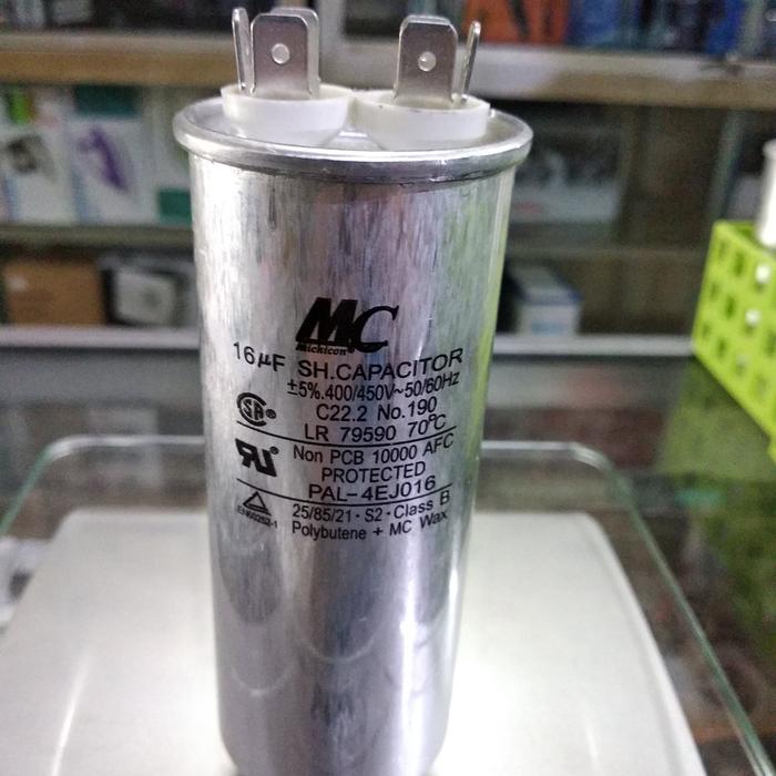 Jual Kapasitor Capacitor MC 16uF 16 mikro farad Tabung Aluminium 400V ...