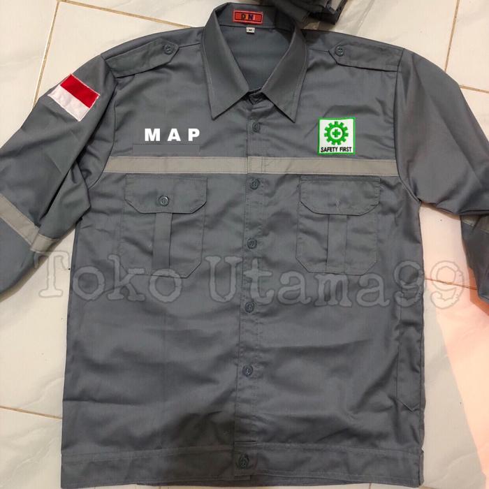 Jual Seragam safety plus bordir belakang plus logo safety first - Kota ...