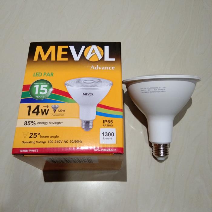 Jual Lampu LED PAR 38 MEVAL 14 Watt Cahaya Warm White Garansi 1 Tahun ...