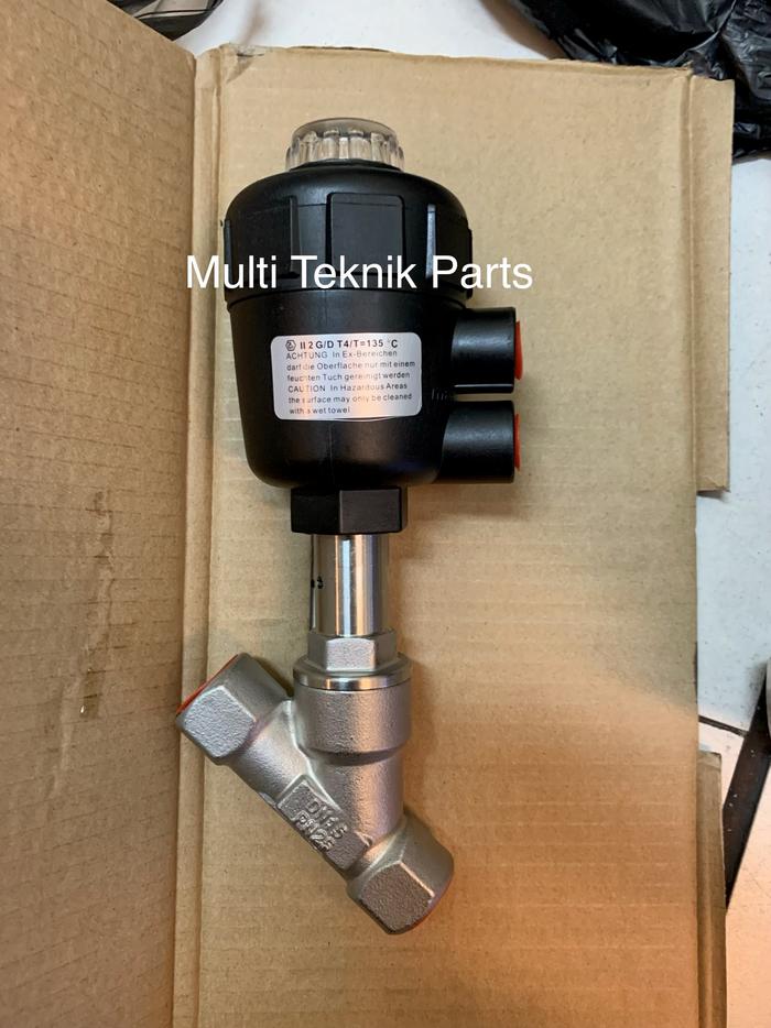 Jual Angle seat valve stainless drat 1 1/2 inch DN40 / Piston Valve pn 25 - Jakarta Barat ...