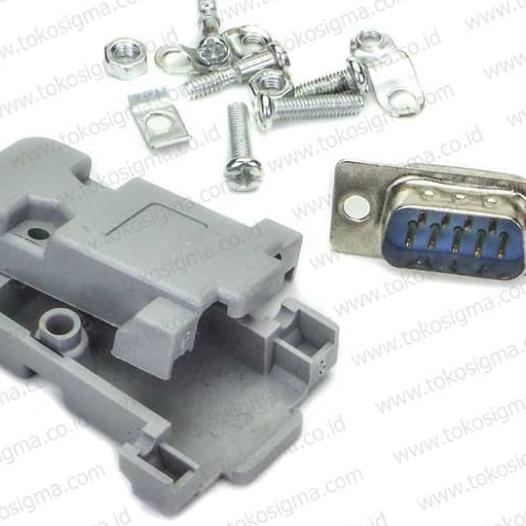 Jual DB9 male + Cover Connectors 9 Pin male RS232 Socket RS232 Serial ...