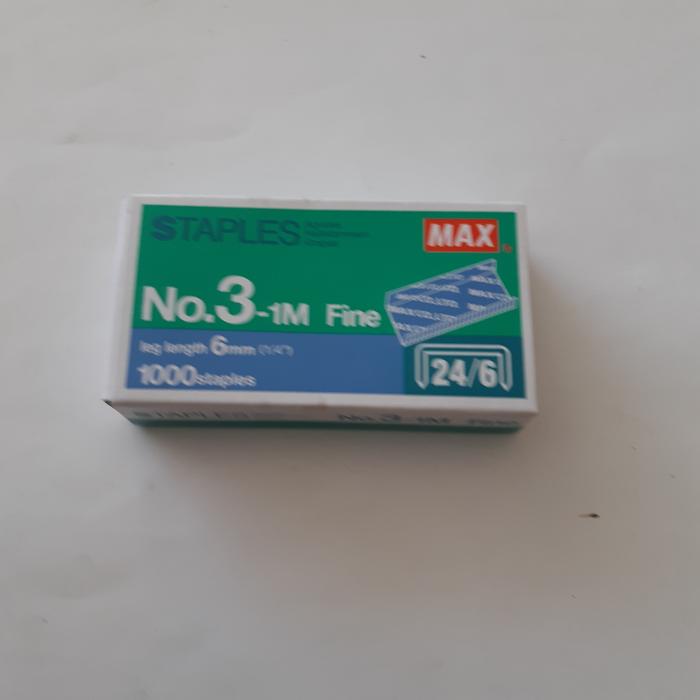 Jual isi staples besar / isi staples max 24/6 / isi staples max no 3-1M ...