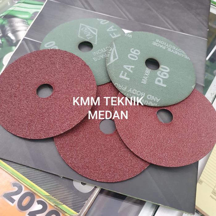 Jual KERTAS PASIR FIBER DISC 4" / 100MM P60 P80 P100 AMPLAS BULAT ...