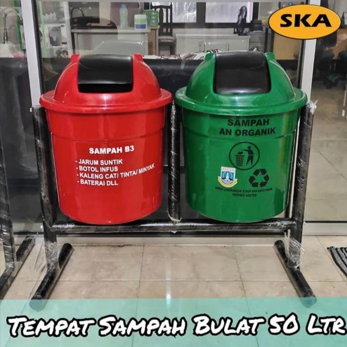 Jual TEMPAT SAMPAH BULAT 2 PILAH + SKA + RANGKA PIPA & CUTTING STIKER ...