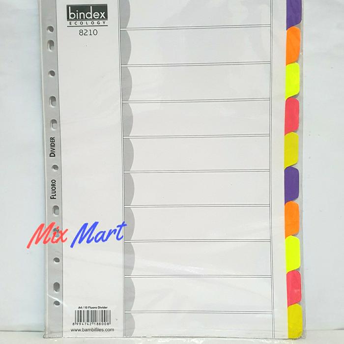 Jual Divider Bambi 8210 A4 Karton 10 warna / Pembatas File Bindex ...