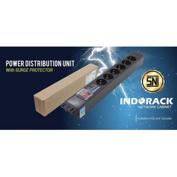 Jual PDU Rack Server Surge Protector Stop kontak 6 Lubang Indorack ...