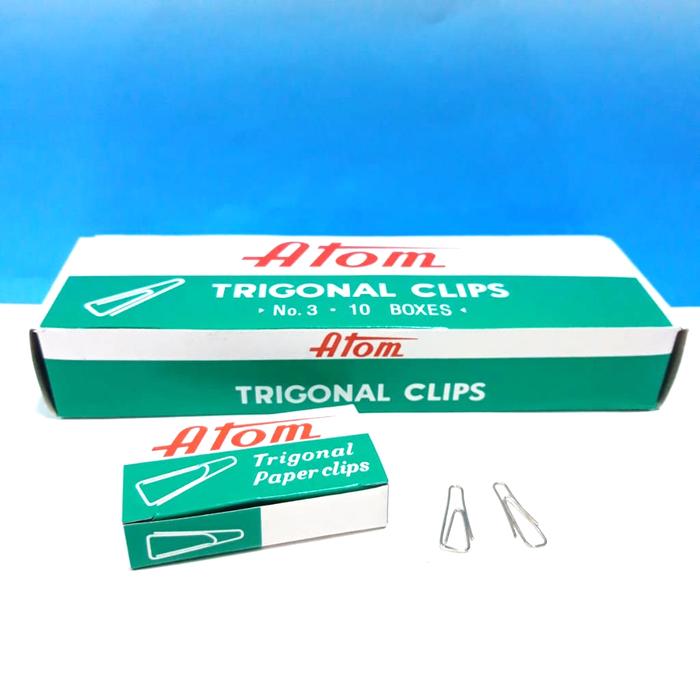 Jual Paper Clip / Trigonal Clips / Penjepit Kertas Atom No.3 (Kecil ...