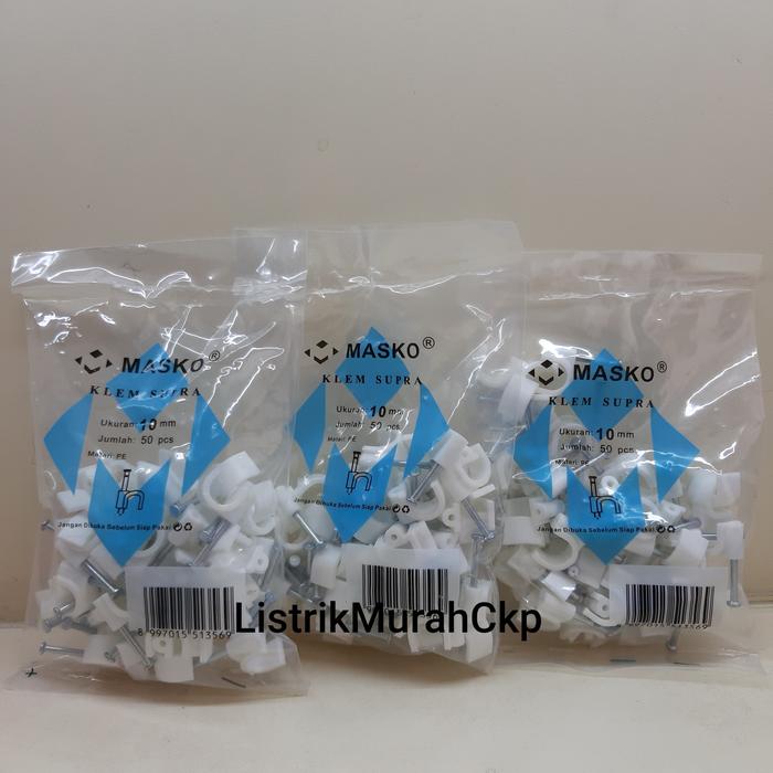 Jual Masko Klem Clip Kabel Cable No.10 No 10 mm Beton Isi 50 Buah - Kab ...
