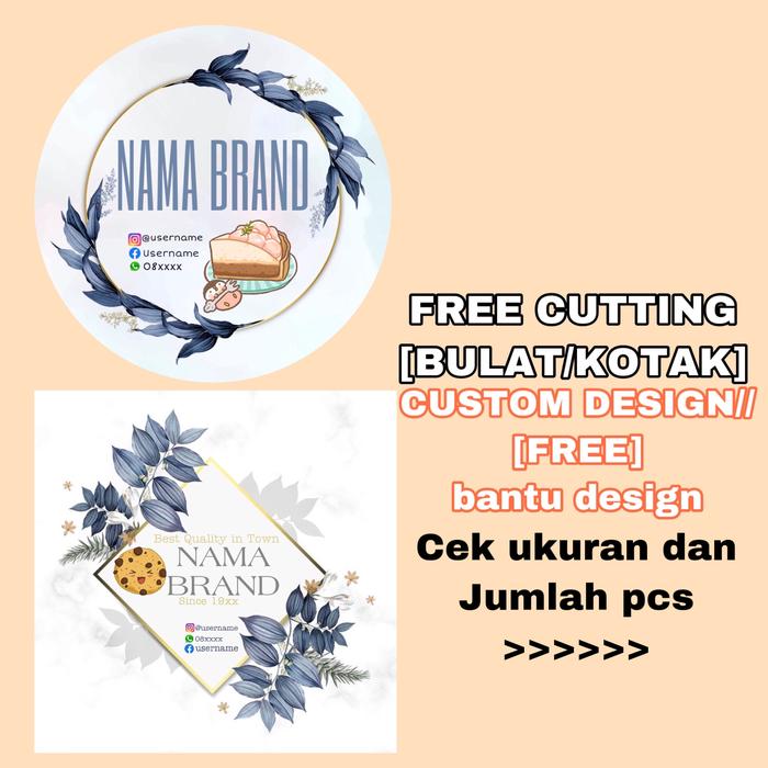 Jual CETAK STICKER LOGO/LABEL KEMASAN/ MAKANAN [CUSTOM DESIGN]FREE ...