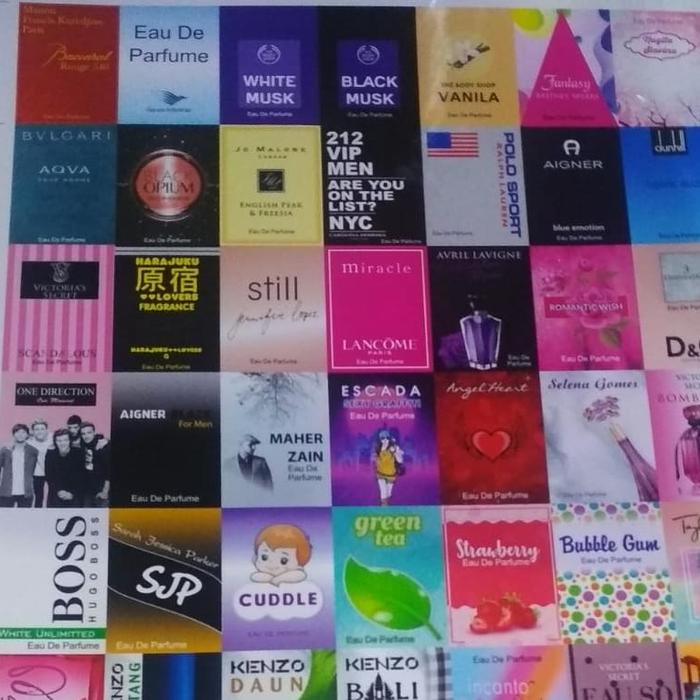 Jual stiker botol parfum label bahan vinil A4 campur btol 30 ml sudah ...