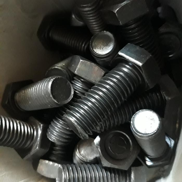 Jual Baut+Mur Besi 5/8×1 1/2 /Nc hitam drat kasar/Kunci 24 - Kota ...