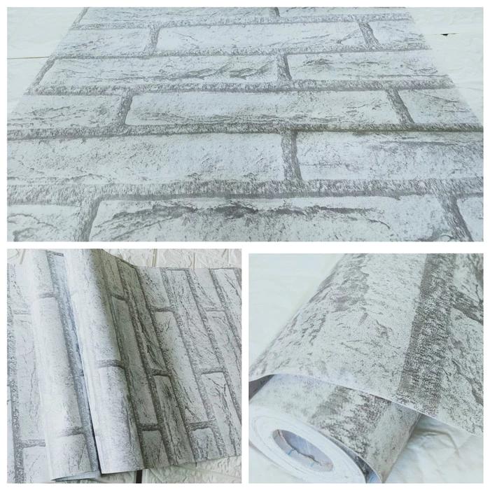 Jual wallpaper sticker dinding batu bata putih ke abu2an - Jakarta ...