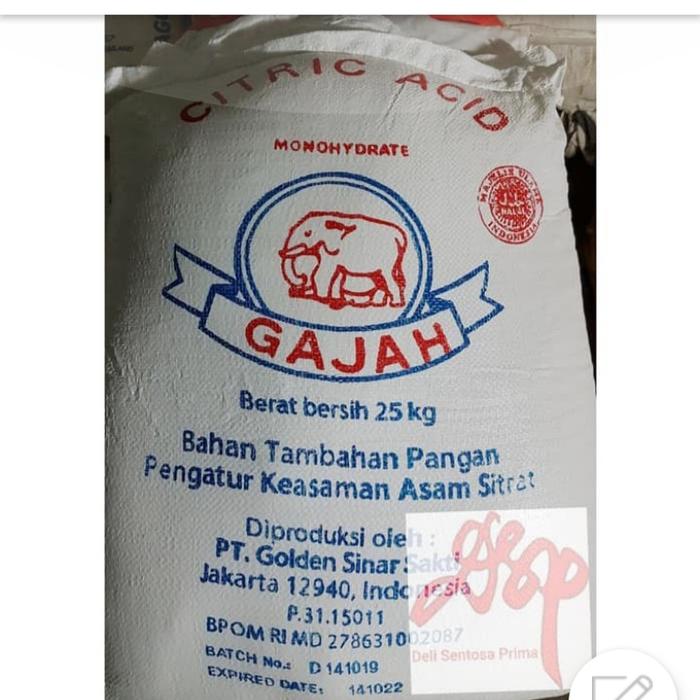 Jual Citric Acid atau Citrun Cap Gajah ex lokal Food grade sak 25 kg ...
