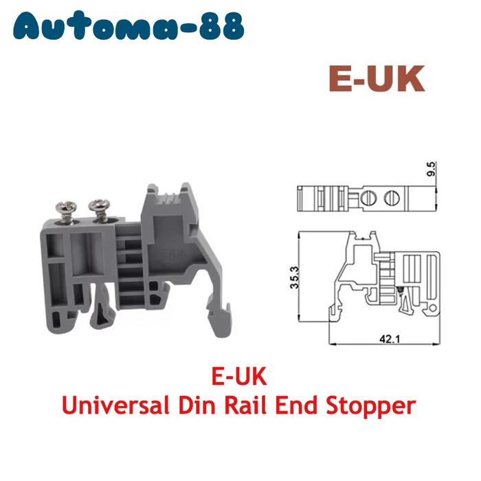 Jual Din Rail E-UK Terminal Block End Stopper Replace Phoenix ...