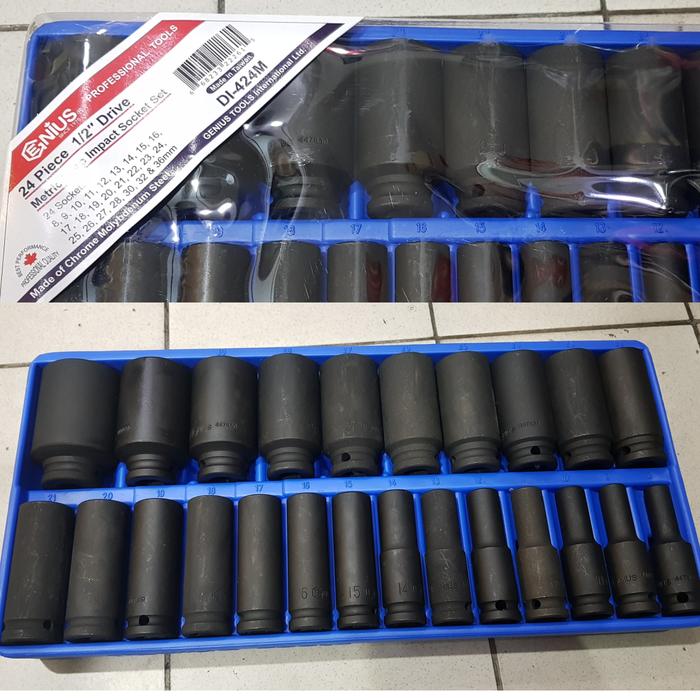 Jual genius deep impact socket set drive 1/2 ( DI-424M ) - Jakarta ...
