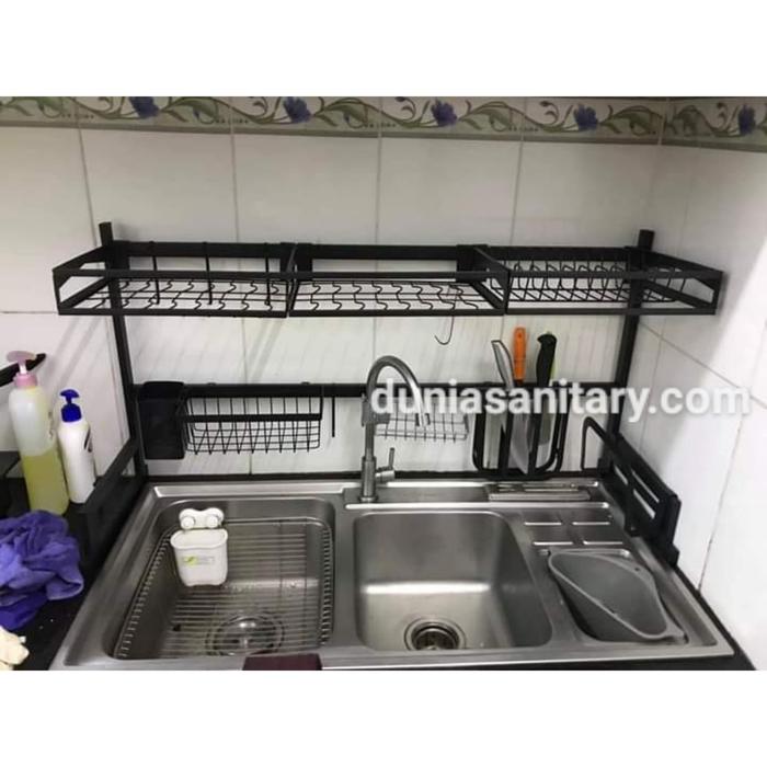Jual Rak piring Kitchen sink Black Stainless 85 cm || Tirisan - Jakarta ...