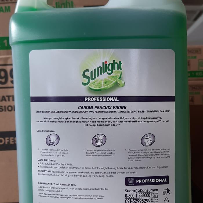 Jual Sunlight 5 Liter 5lt Sabun Cuci Piring Jerigen Galon Di Seller ...