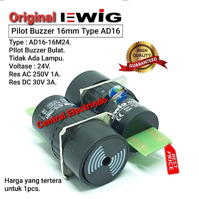 Jual Pilot Buzzer Bulat EWIG 16mm 24V AD16-16M24. - Kota Tangerang ...