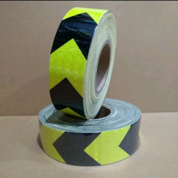 Jual Sticker Reflective Scotch Light LINE KUNING STABILO/HITAM 45 Meter ...