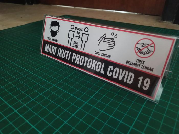 Jual SIGN AKRILIK MEJA PROTOKOL KESEHATAN 20X7CM di Seller savagemall ...