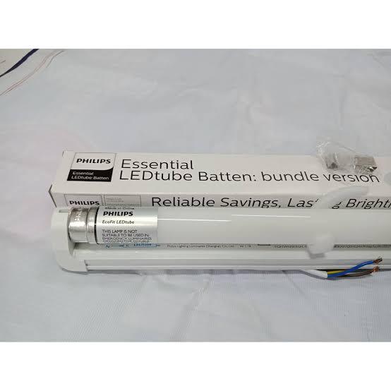 Jual Lampu TL PHILIPS ECOFIT T8 LED BATTEN 8 Watt 8watt 1 Set Kap lampu ...