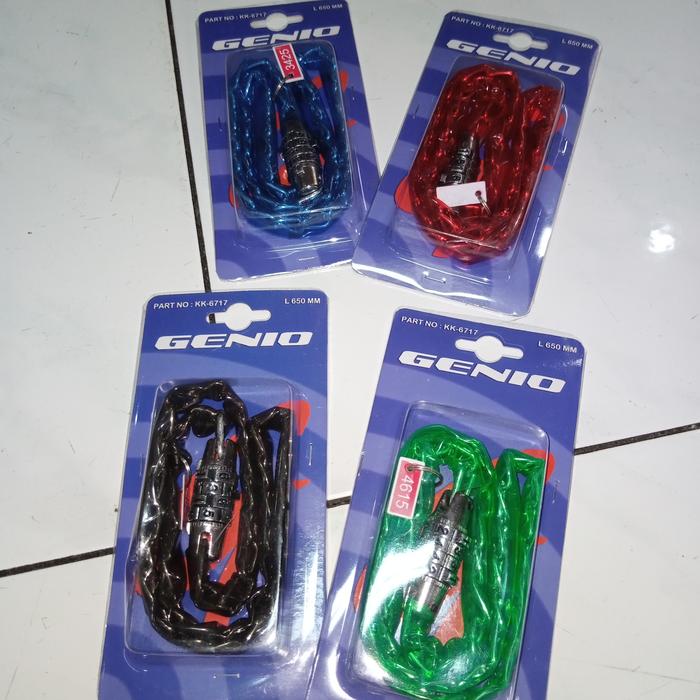 Jual Kunci rante sepeda gembok nomor 4 digit nomor Genoi, Lilit / kabel ...
