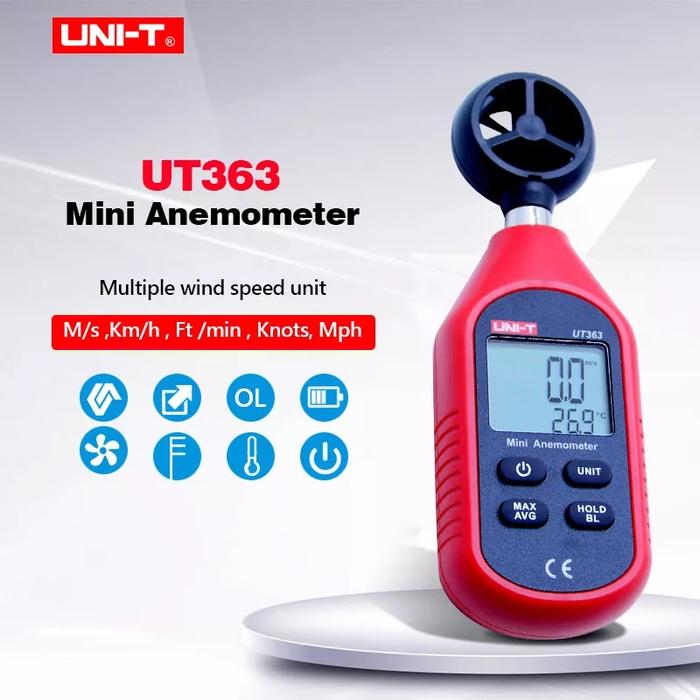 Jual UNI-T UT363 Mini Anemometer Alat Ukur Kecepatan Angin Wind Speed ...