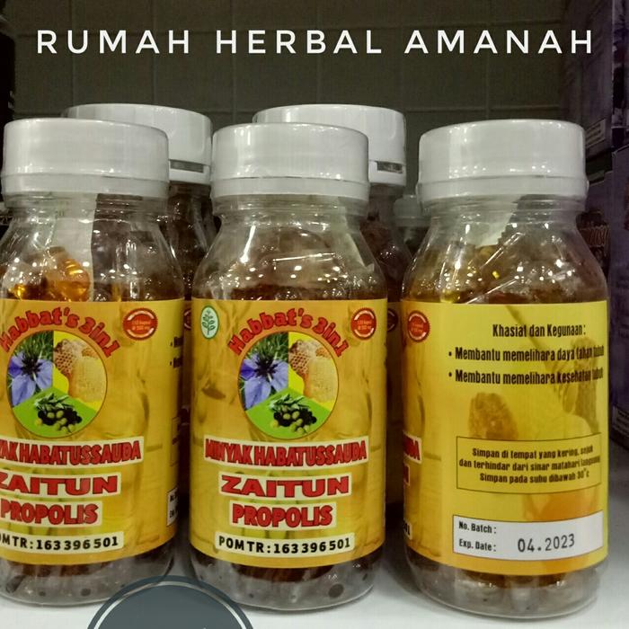 Jual Habbats 3 in 1 Habbatusauda Zaitun dan Propolis 100 kps - Kota ...